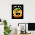Pie-land Funny Island Pun Dark BG Poster | Zazzle