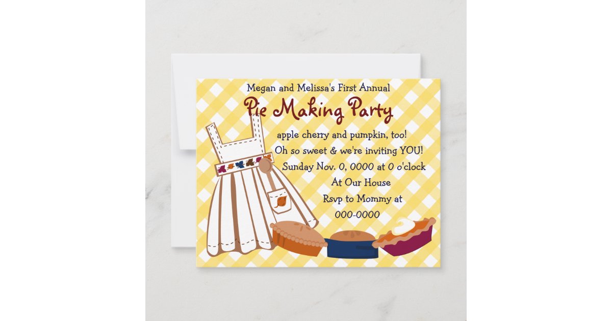 Pie Party Invitation | Zazzle