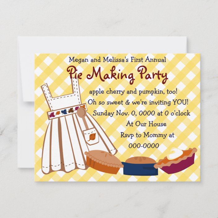 Pie Party Invitation | Zazzle