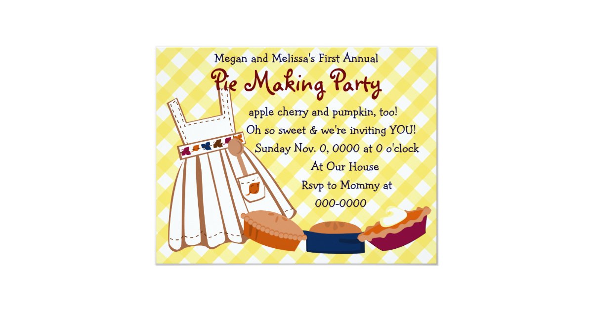 Pie Party Invitation | Zazzle.com