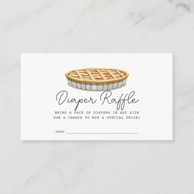 Pie Thanksgiving Autumn Fall Diaper Raffle Ticket Enclosure Card | Zazzle