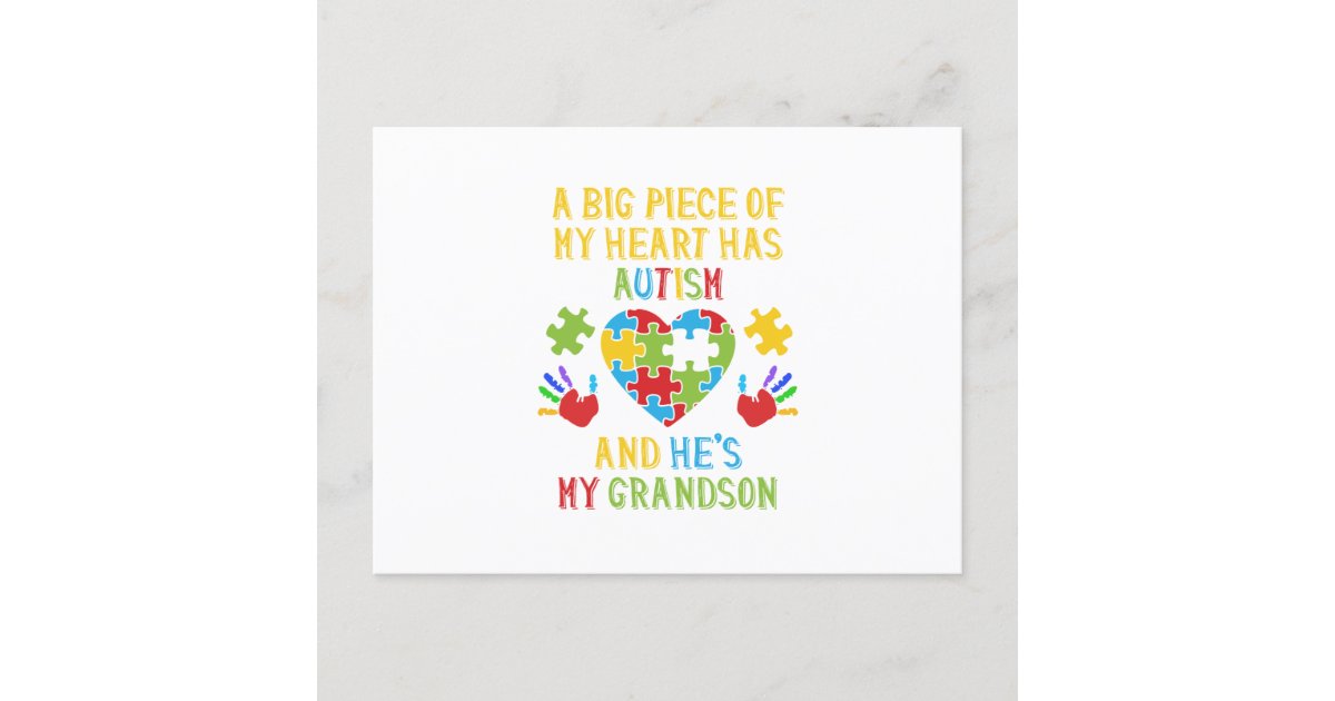Piece Of My Heart Grandson Announcement Postcard | Zazzle