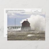 PIER LIGHTHOUSE vs MONSTER WAVES Postcard | Zazzle