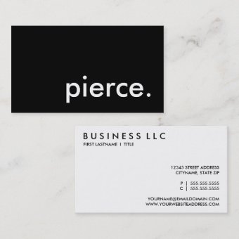 pierce. business card | Zazzle