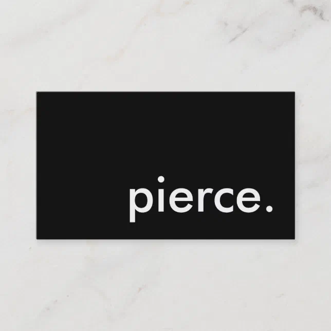pierce. business card | Zazzle