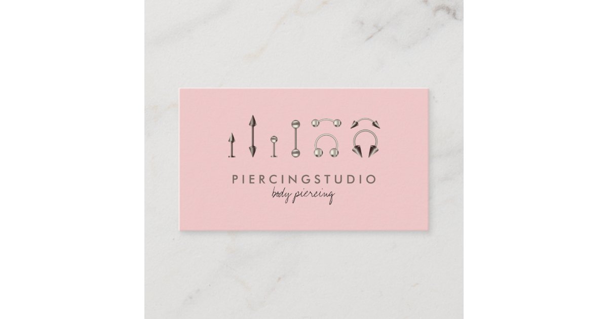 Piercing Body Jewelry Sterling Silver Pink Business Card | Zazzle