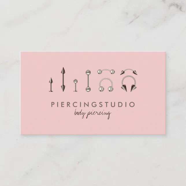 Piercing Body Jewelry Sterling Silver Pink Business Card | Zazzle
