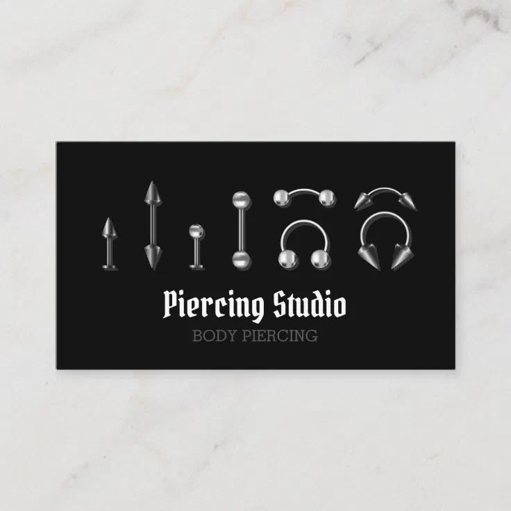 Piercing Specialist Modern Business Card | Zazzle