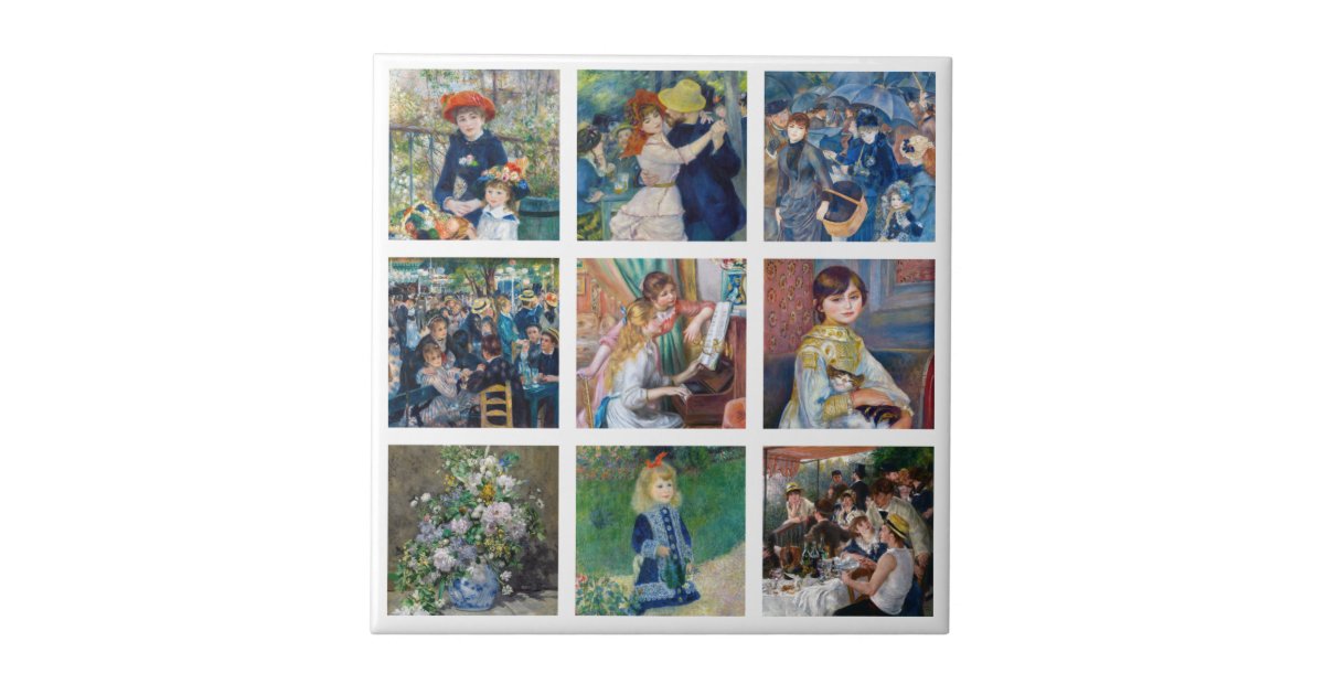 Pierre-Auguste Renoir - Masterpieces Grid Collage Ceramic Tile | Zazzle