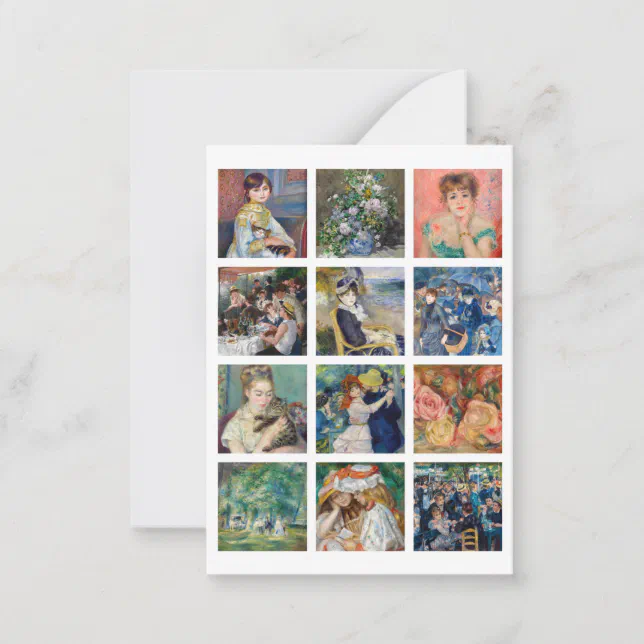 Pierre-Auguste Renoir - Masterpieces Grid Collage Note Card | Zazzle