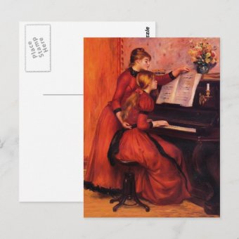 Pierre-Auguste Renoir- The Piano Lesson Postcard | Zazzle