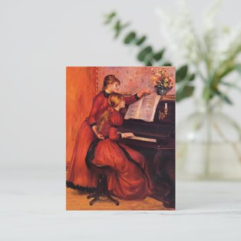 Pierre-Auguste Renoir- The Piano Lesson Postcard | Zazzle