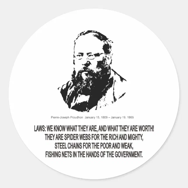 Pierre-Joseph Proudhon Classic Round Sticker | Zazzle