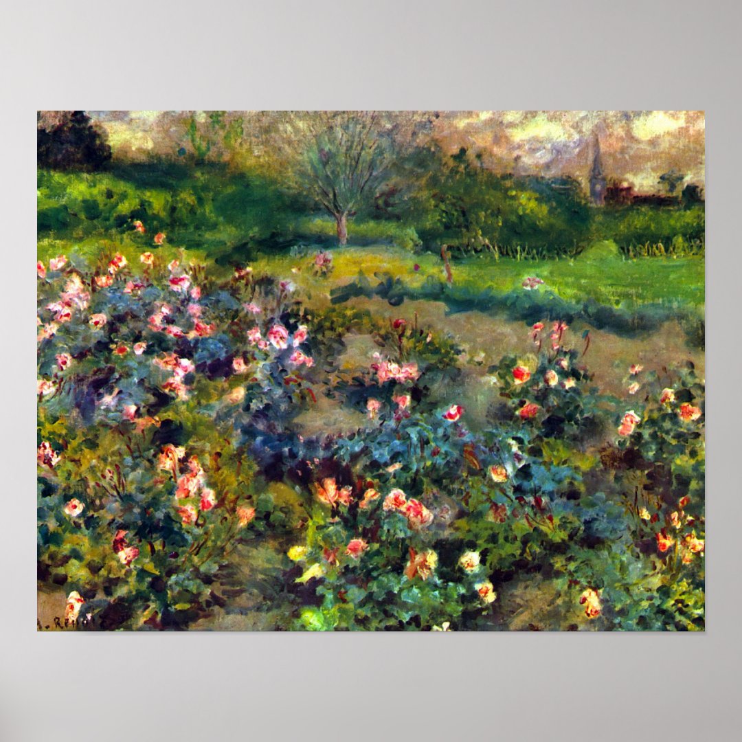 Pierre Renoir - Rose grove Poster | Zazzle