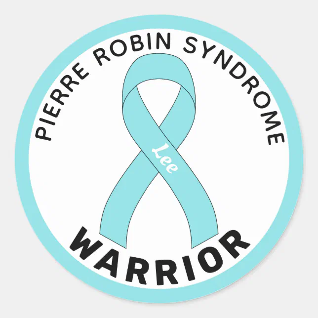 Pierre Robin Syndrome Warrior Ribbon White Classic Round Sticker | Zazzle