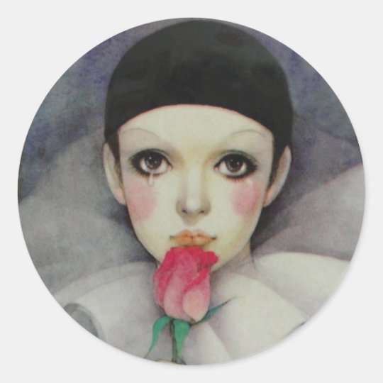 Pierrot 1980s Sticker | Zazzle.com