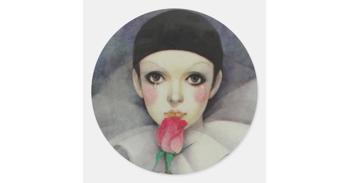 Pierrot 1980s Sticker | Zazzle
