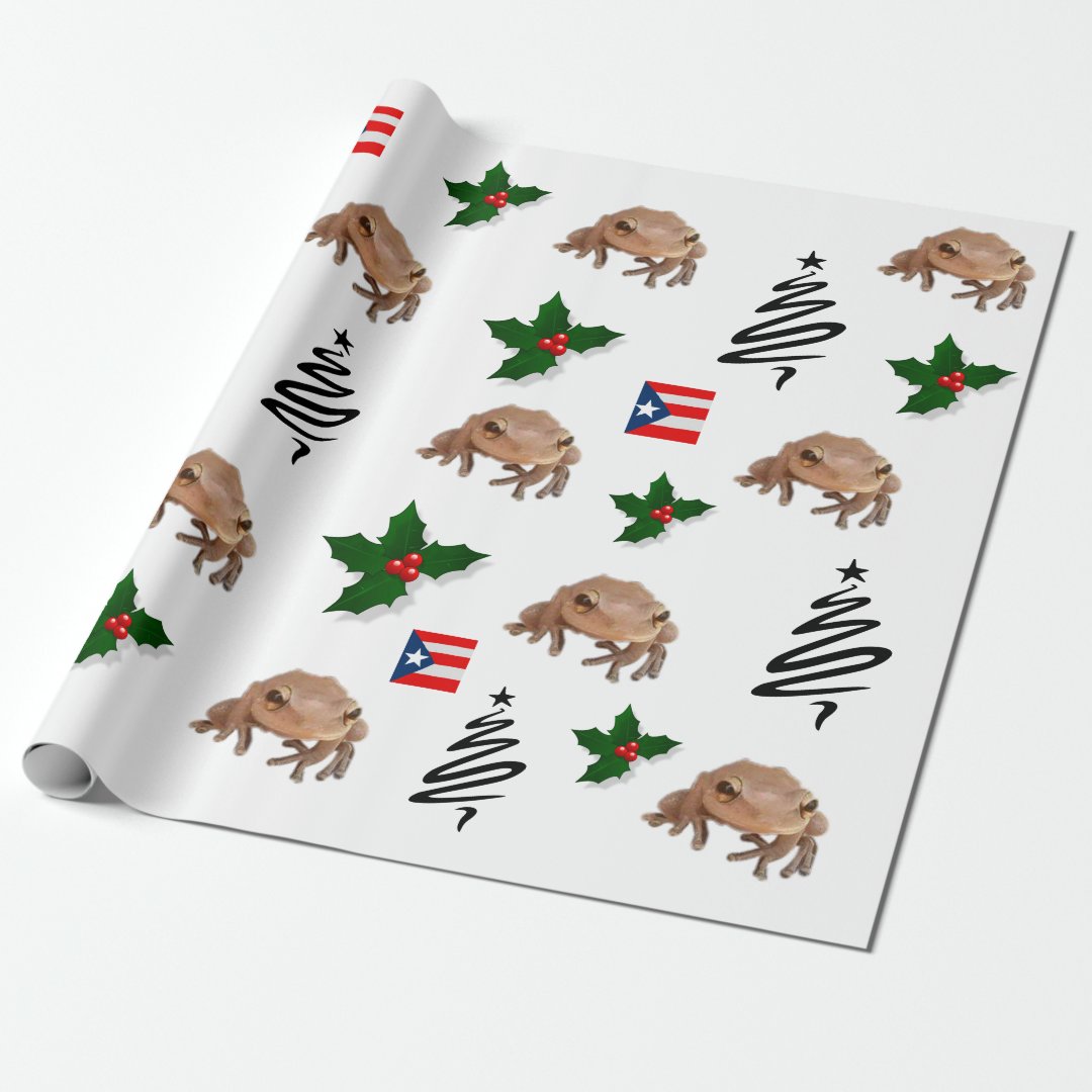 PIERTO RICO FLAG AND COQUI WRAPPING PAPER | Zazzle