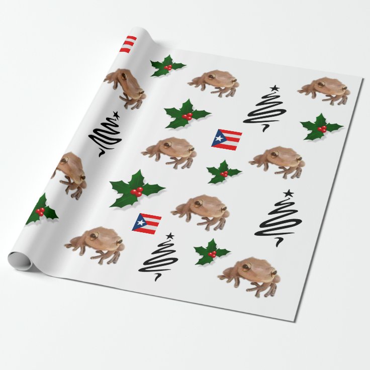 PIERTO RICO FLAG AND COQUI WRAPPING PAPER | Zazzle