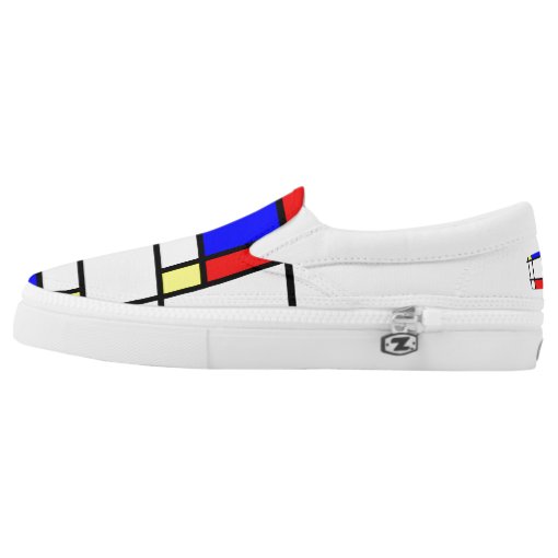 Piet Mondrian Art Style Modern Bright Colors Slip-On Sneakers | Zazzle