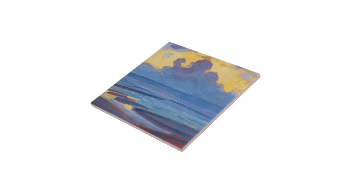 Piet Mondrian By the Sea Fanous Painting Ceramic Tile | Zazzle