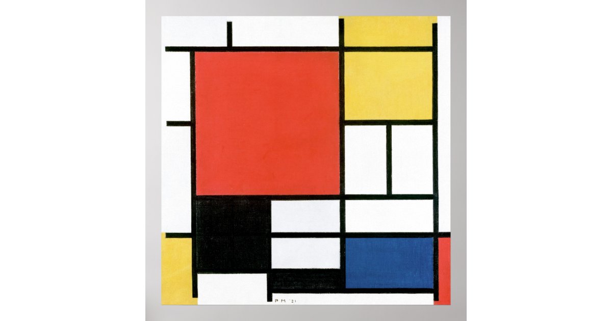 Piet Mondrian Composition Abstract Art Geometry Poster | Zazzle