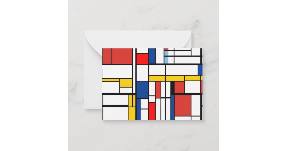 Piet Mondrian Note Card | Zazzle