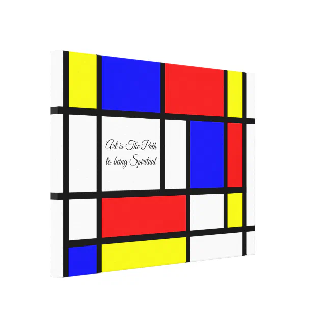 Piet Mondrian Style Art Quote or Your Text Canvas Print | Zazzle