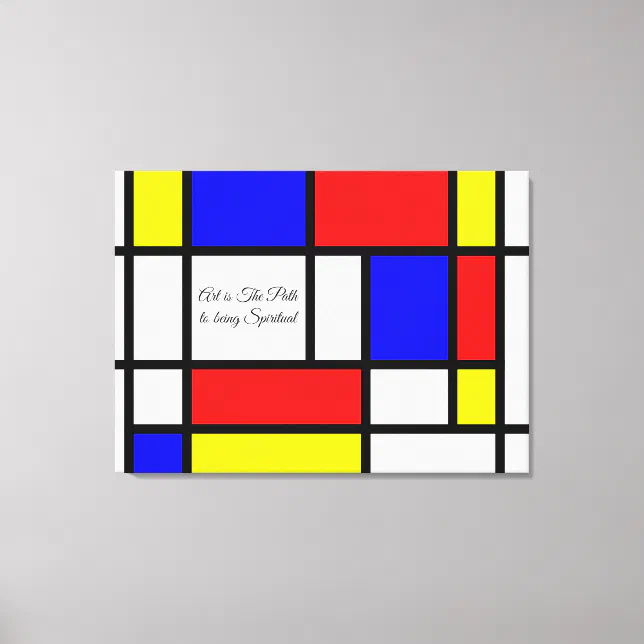 Piet Mondrian Style Art Quote or Your Text Canvas Print | Zazzle