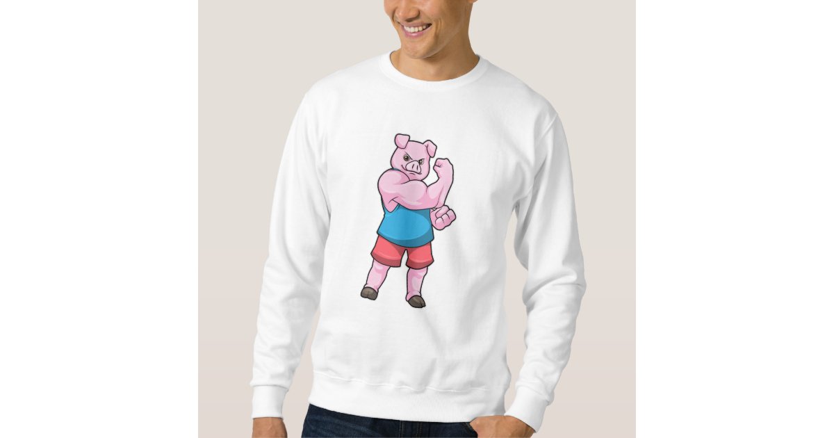 Pig as Bodybuilder with big Upper arm Sweatshirt | Zazzle