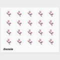 Pig at Volleyball Sports Classic Round Sticker | Zazzle