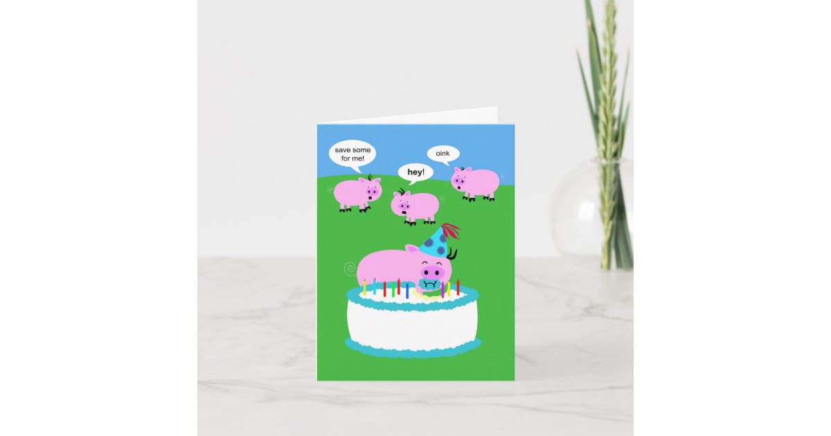 Pig Birthday Card | Zazzle