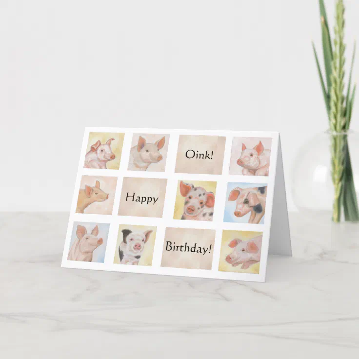 Pig Birthday Card | Zazzle