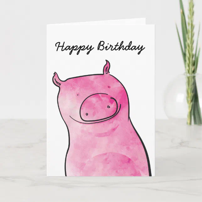 Pig Birthday Card | Zazzle