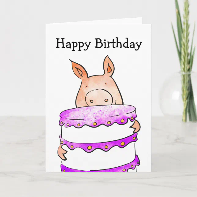 Pig birthday card | Zazzle