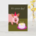 Pig Birthday Card | Zazzle