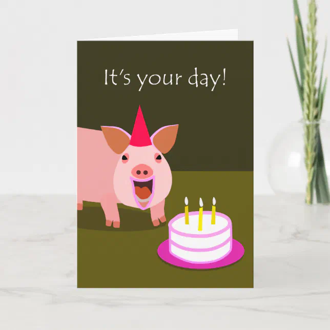 Pig Birthday Card | Zazzle