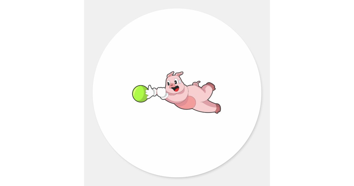 Pig Bowling Bowling ball Classic Round Sticker | Zazzle