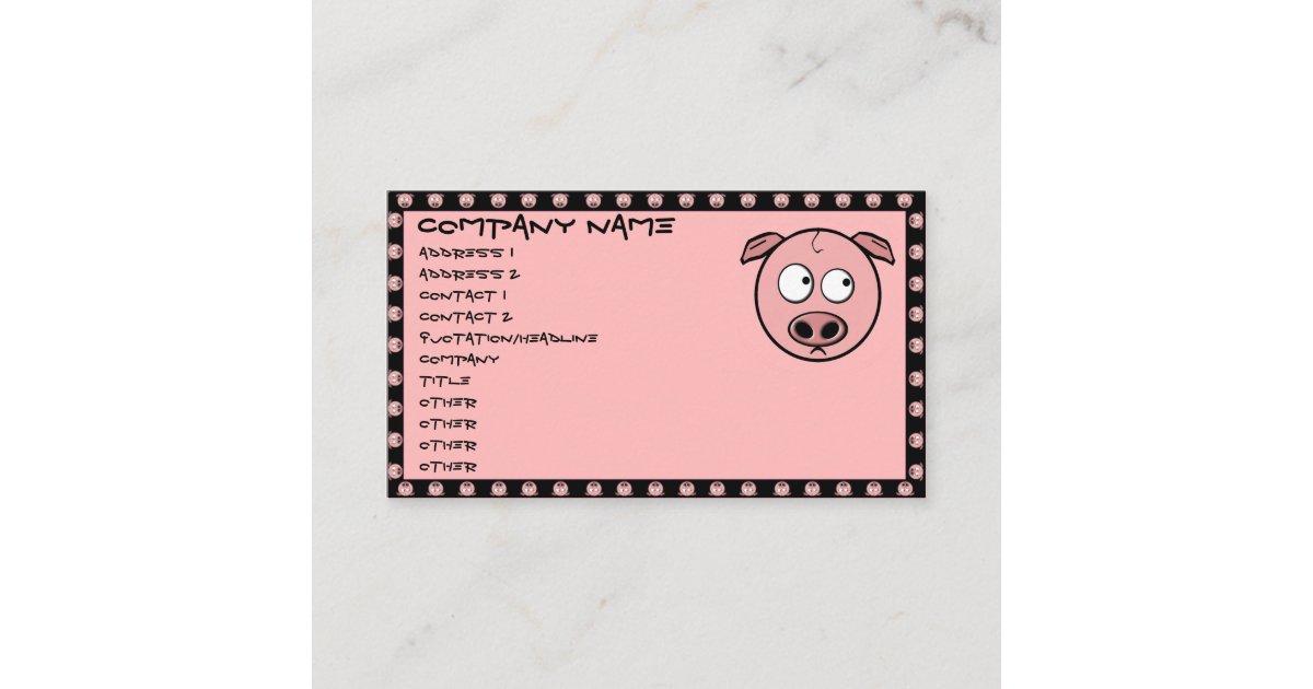 Pig Business Cards | Zazzle.com