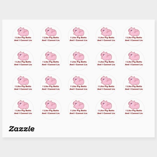 Pig Butts Classic Round Sticker | Zazzle