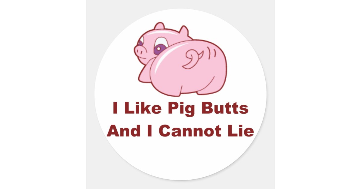 Pig Butts Classic Round Sticker | Zazzle
