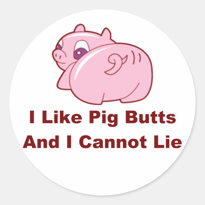 Pig Butts Classic Round Sticker | Zazzle