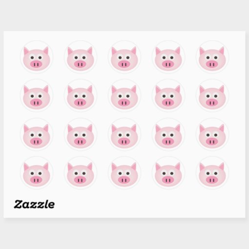 Pig Classic Round Sticker | Zazzle
