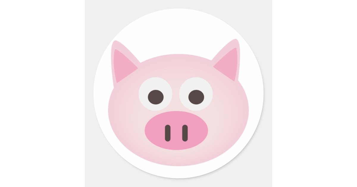 Pig Classic Round Sticker | Zazzle