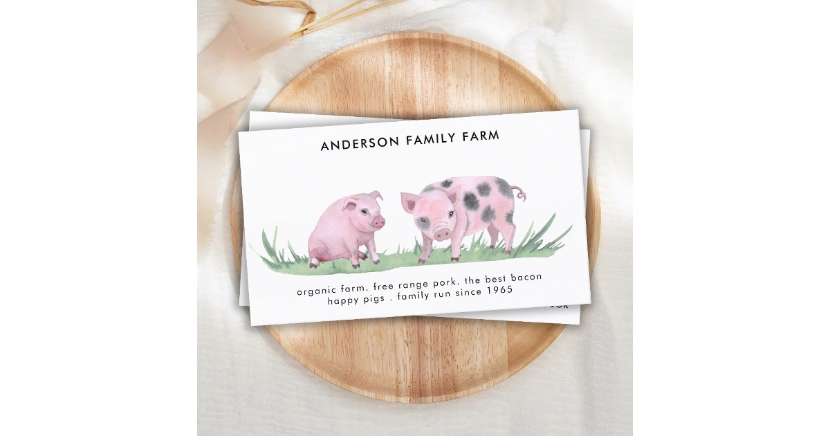 Pig Farm Free Range Pork Meat QR Code Business Card | Zazzle