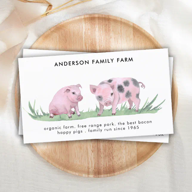 Pig Farm Free Range Pork Meat QR Code Business Card | Zazzle