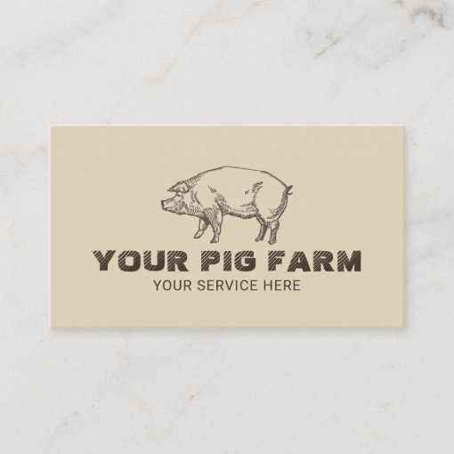 Pig Farm Livestock Pork Products Business Card | Zazzle