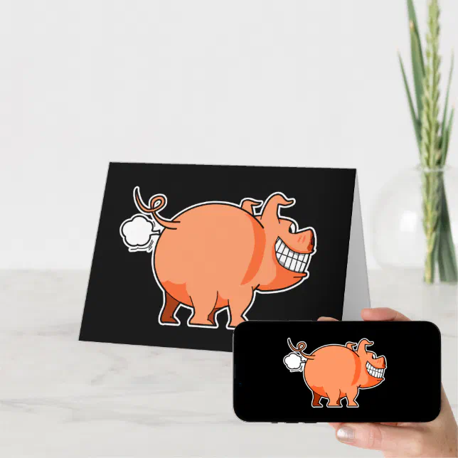 Pig Fart Greeting Card | Zazzle