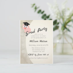 Pig Graduation Party Invitation | Zazzle