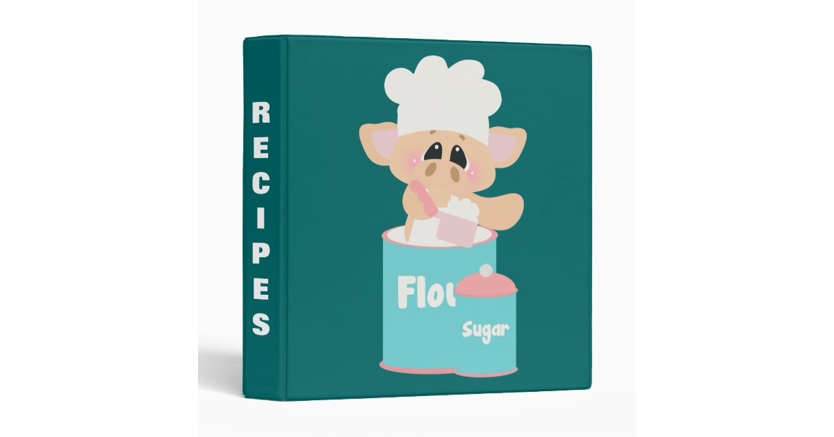 Pig In Flour Baking Recipe Binder | Zazzle